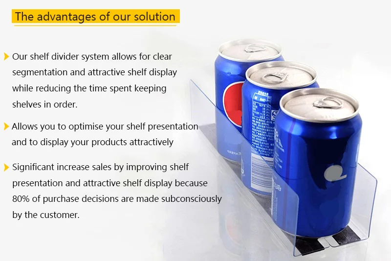 Magnetic Supermarket Display Pvc Shelf Divider Separators Divider For ...