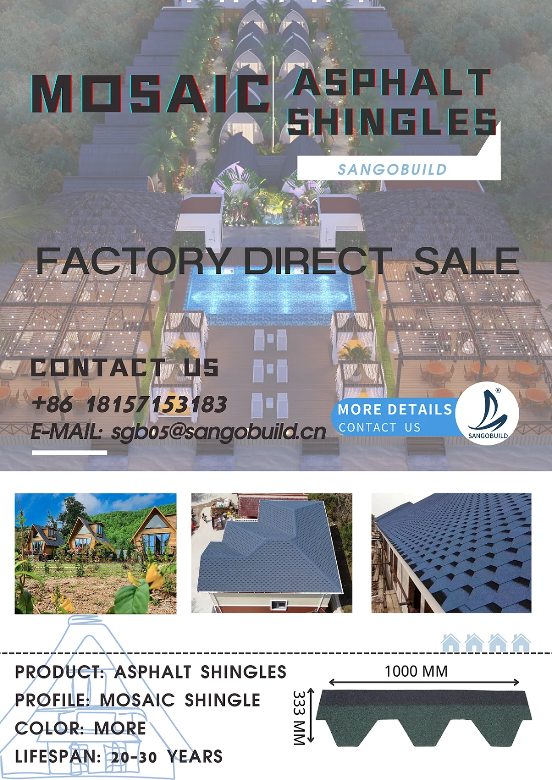 Waterproofing Materials Mosaic Fiber Glass Metal Roofing Sheet Roofing ...