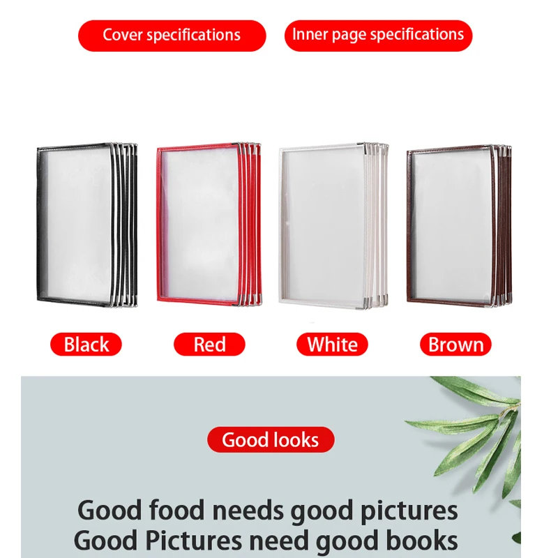 3 Pages Leather Food Menu Folders Transparent Leather Menu Covers A4 ...