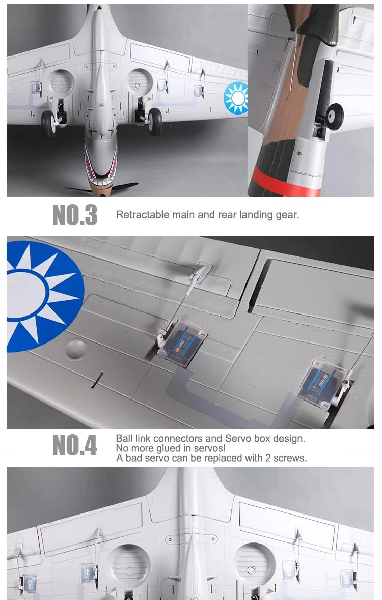 Scale Warbird FMS P-40B Warhawk 1400mm PNP RC Fighter Jet