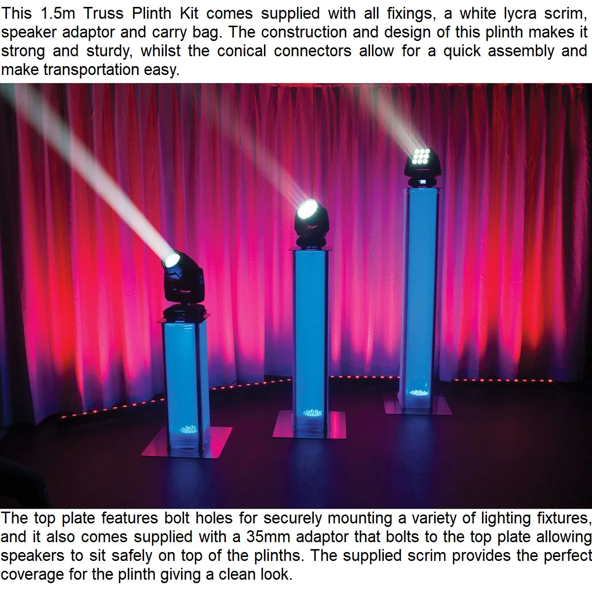 Glowing 1.5m Height Dj Truss Totem With Max Load 50kg Complete Square ...