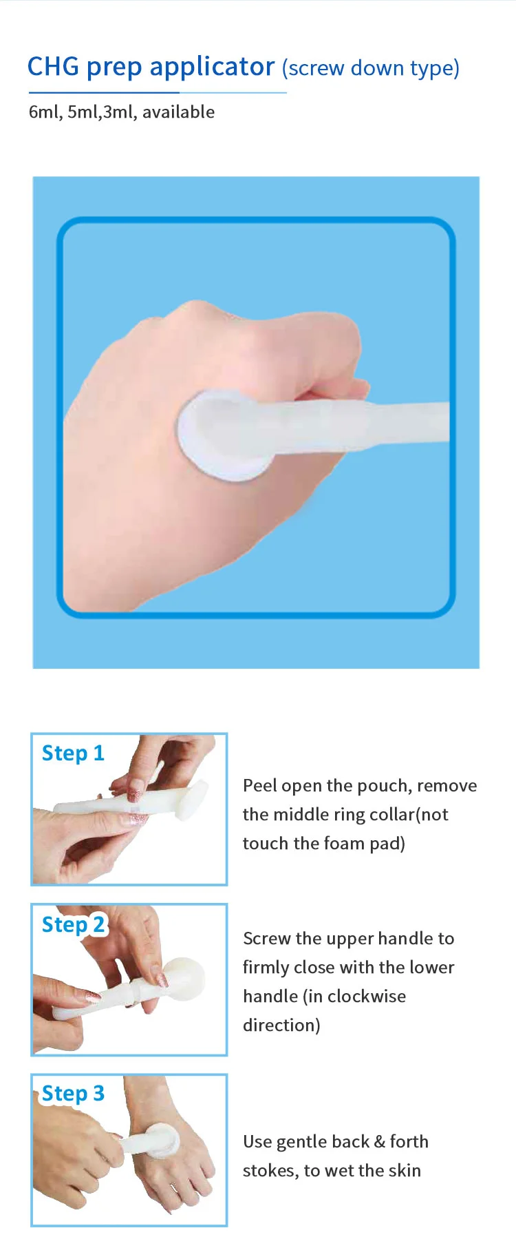 Chlorhexidine Gluconate Foam Applicator Sterile Efficient