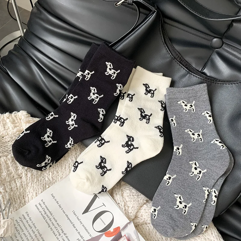 3 Pairs New Fashion Harajuku Korean Kawaii Cute Women Socks Dog Men And ...