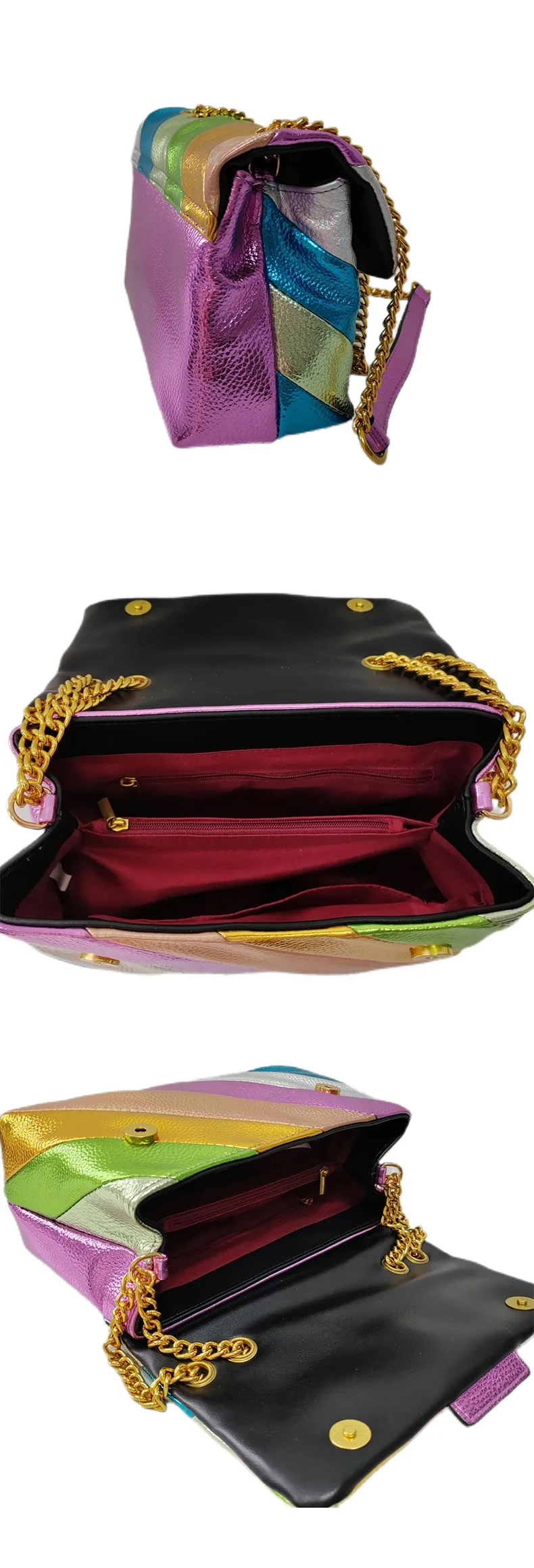 New Fashion Colorful Gradient Rainbow Crossbody Bag Designer Handbags ...