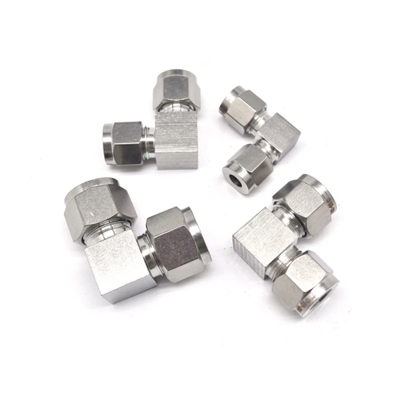 304 Stainless Steel Double Ferrule 90 Equal Elbow 6mm 8mm 10mm Tube ...