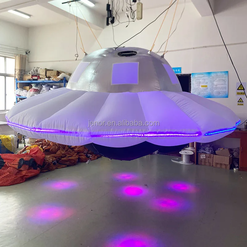 LED Lighting Flying Inflatable UFO Spaceship Model Balloon