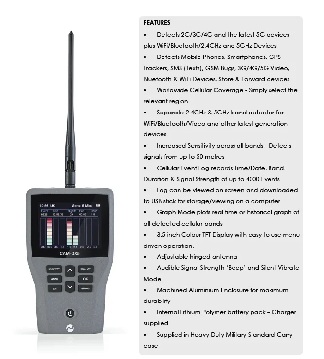 CAM-GX5 Cellular Activity Monitor - Guard Tour System