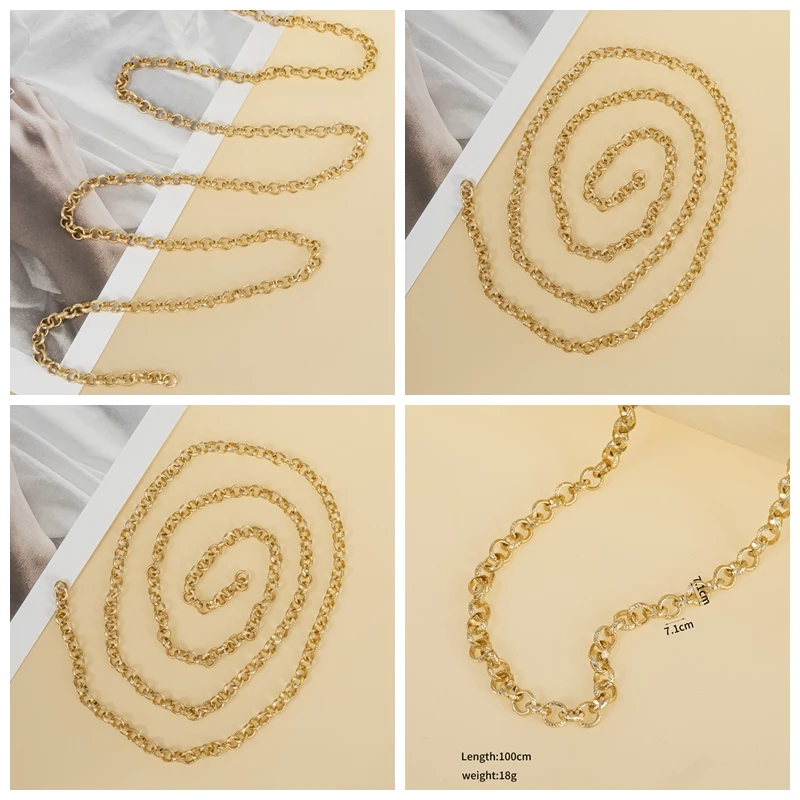 Wholesale Light Gold Metal Nk Chain Handmade Waist Chain Aluminum Curb ...