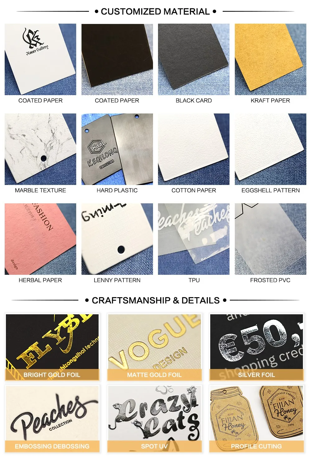 Custom Garment Paper Hangtags Frosted Transparent Pvc Printed Hang Tag ...