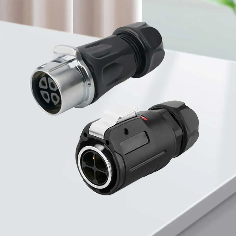 Oswell Plug Socket 4 Pin Cable Connector Waterproof 4pin Power ...