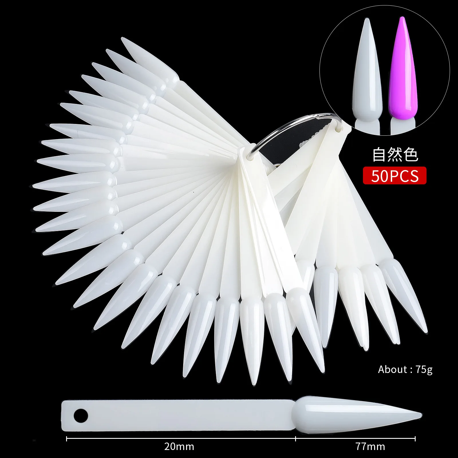 50pcs/bag Nail Color Chart Palette Nail Art Color Practice Display ...