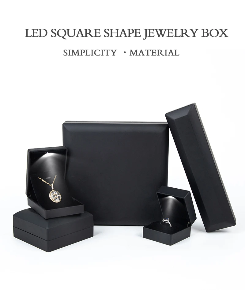 Zebo Custom Logo Luxury LED Jewelry Ring Pendant Box