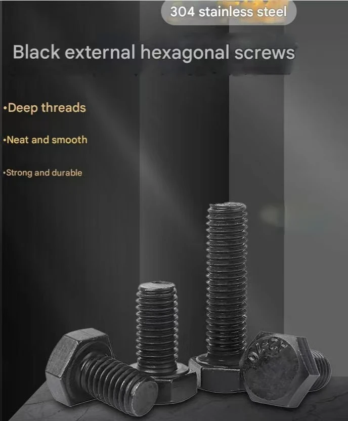 Wholesale Stainless Steel Fasteners M6-M40 Hexagon Black Head Screws ...