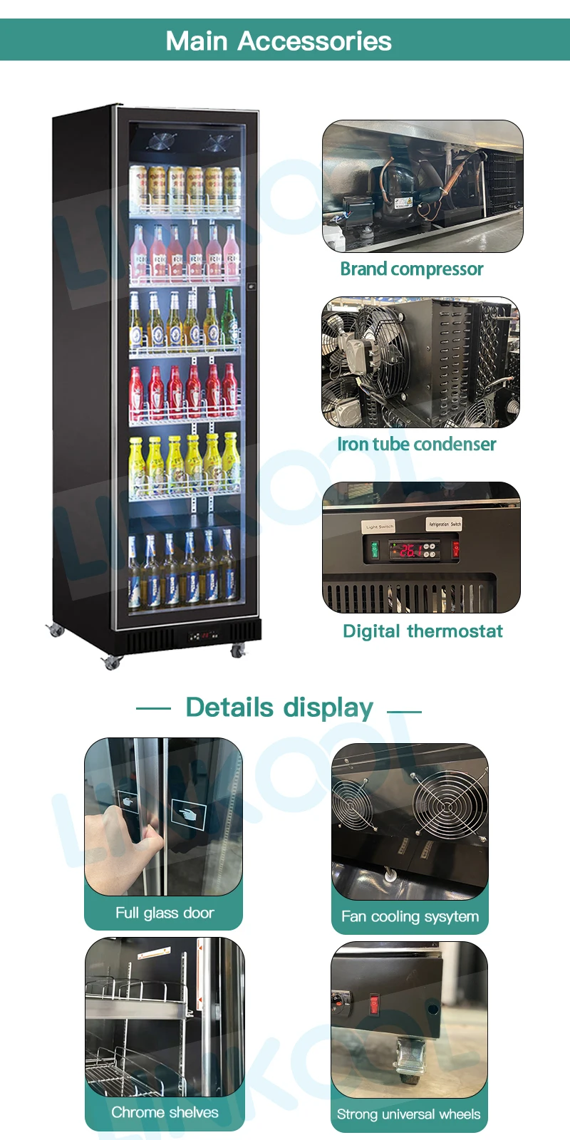 Luxury 4 Glass Door Beverage Cooler - Perfect for Convenience Stores