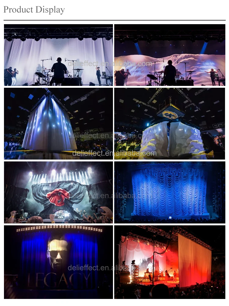 Stage Professional DMX Curtain Drop System for Concerts & Events ...