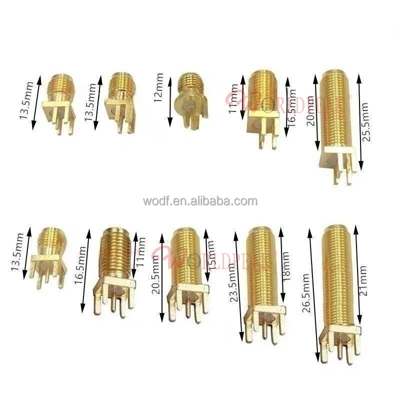 SMA-KE Gold 5Pin Stand Connector Positive Leg Vertical SMA Female ...