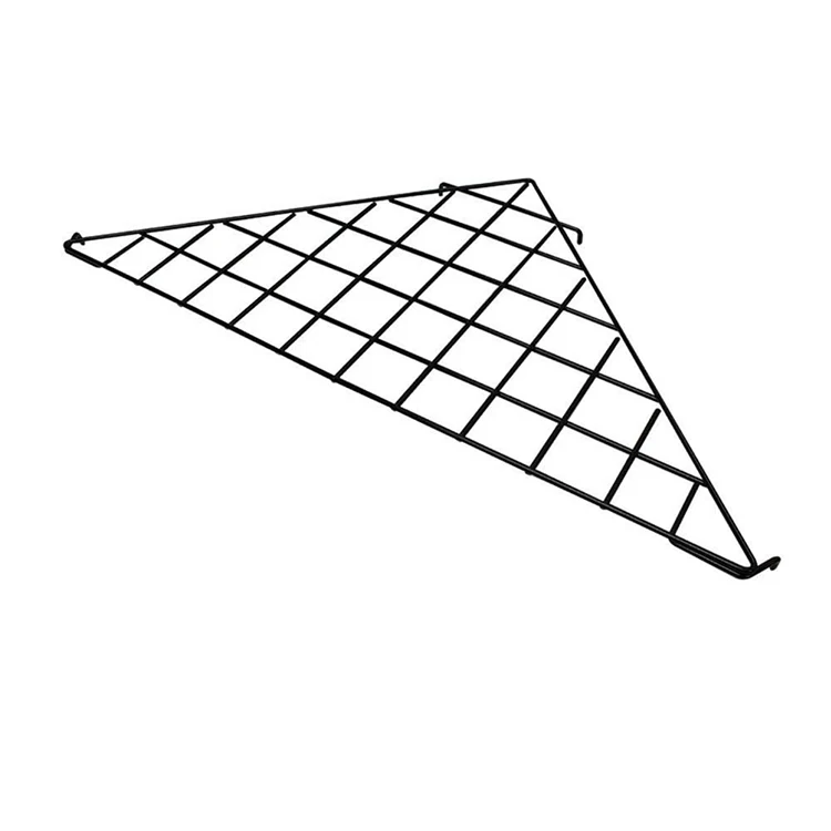 Black Corner Triangle Wire Grid Shelf 24" X 24" X 32" For Gridwall ...