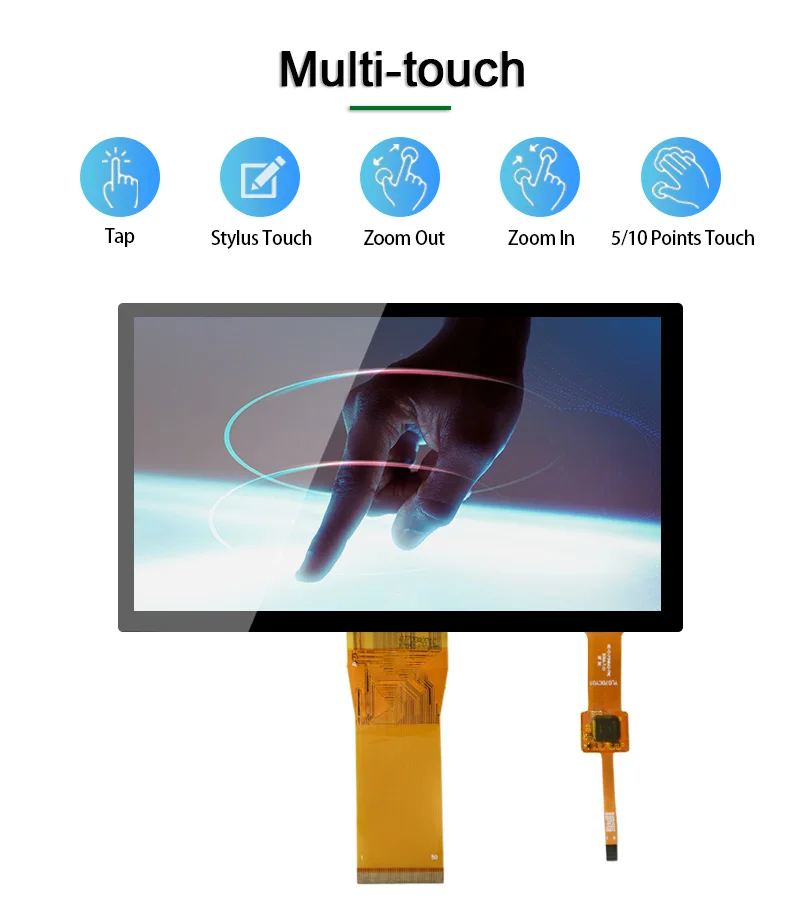 Sunshine Readable 7 Inch Tft Lcd Display Fhd 800x480/1024x600 Ips Capacitive Touch Screen - Buy ...