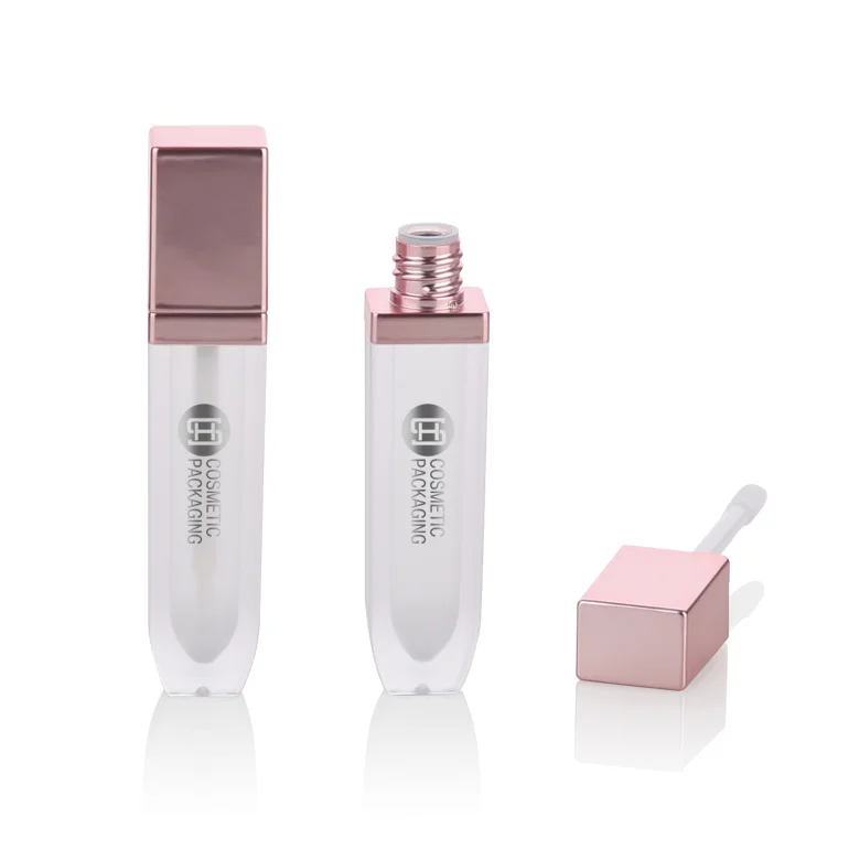 Luxury Pink Liquid Lipstick Tube Custom Plastic Clear Lipgloss Case ...