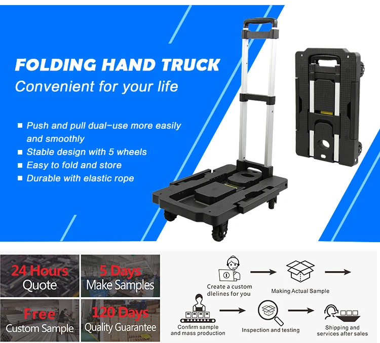 Foldable Groceries Cartfolding Luggage Trolley Hand Baggage Cart ...