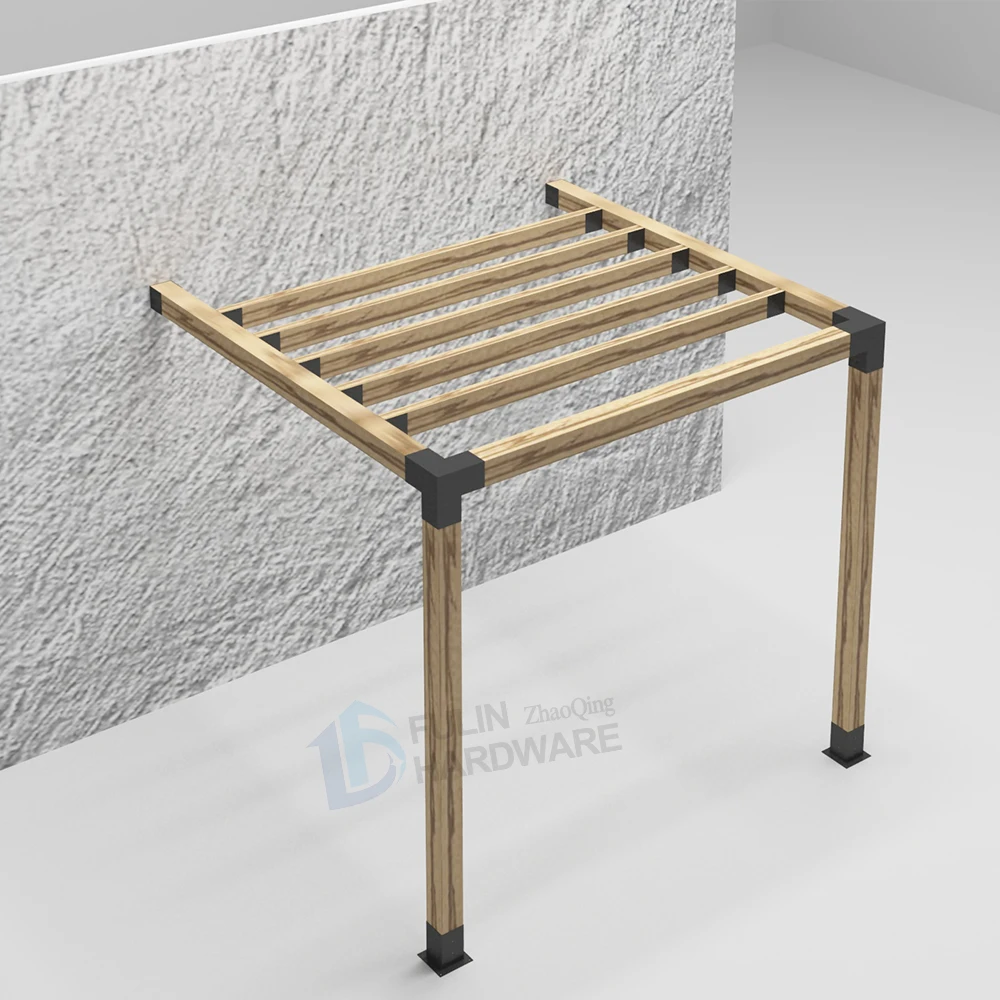 Black Metal Steel Pergola Kit Brackets for Outdoor Gazebo