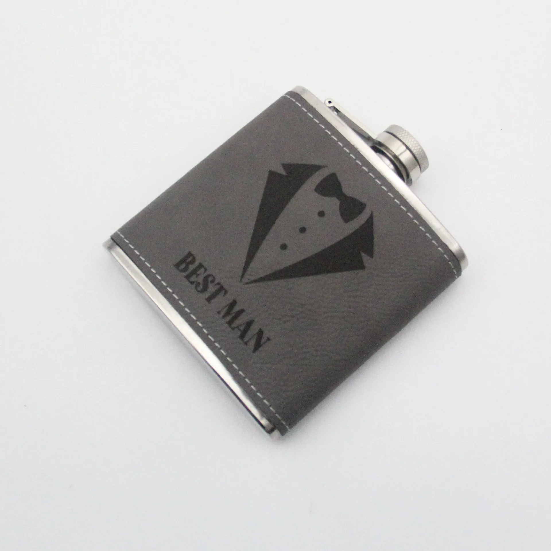 Wholesale 6oz Leather Wrap Hip Flask Stainless Steel Laser Leather ...