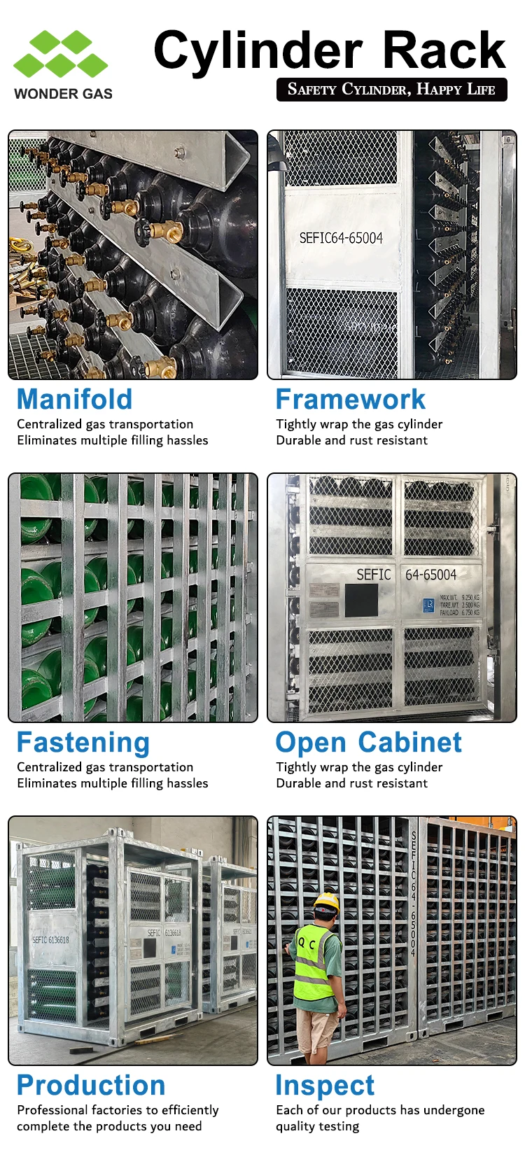 Wonder Gas DNV 2.7-1 Standard Offshore Gas Cylinder Rack