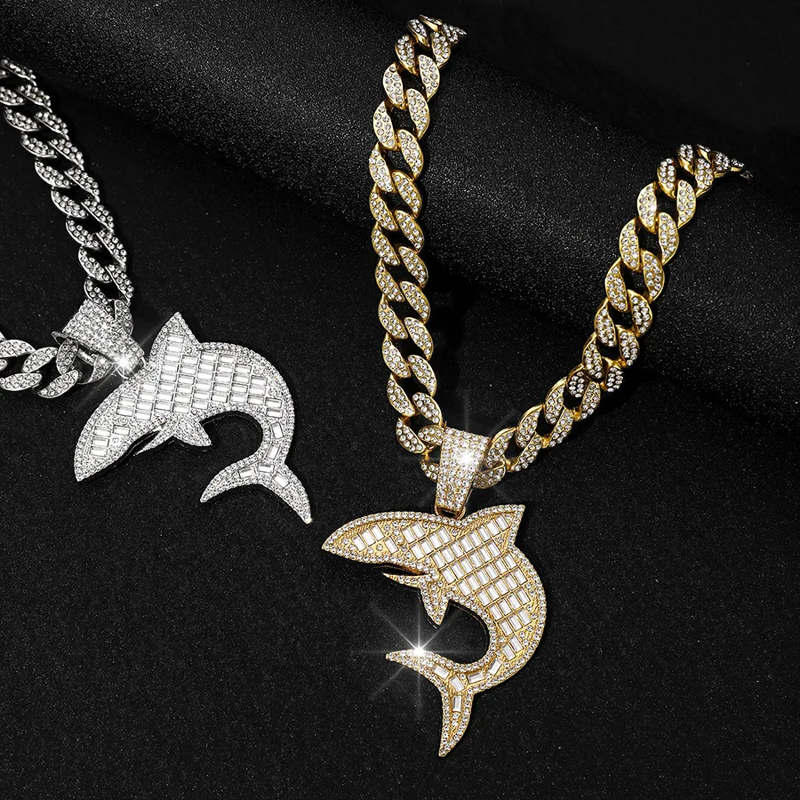 Yiwu Daicy New Design Diamond Shark Pendant Alloy Bling Bling Hip Hop ...