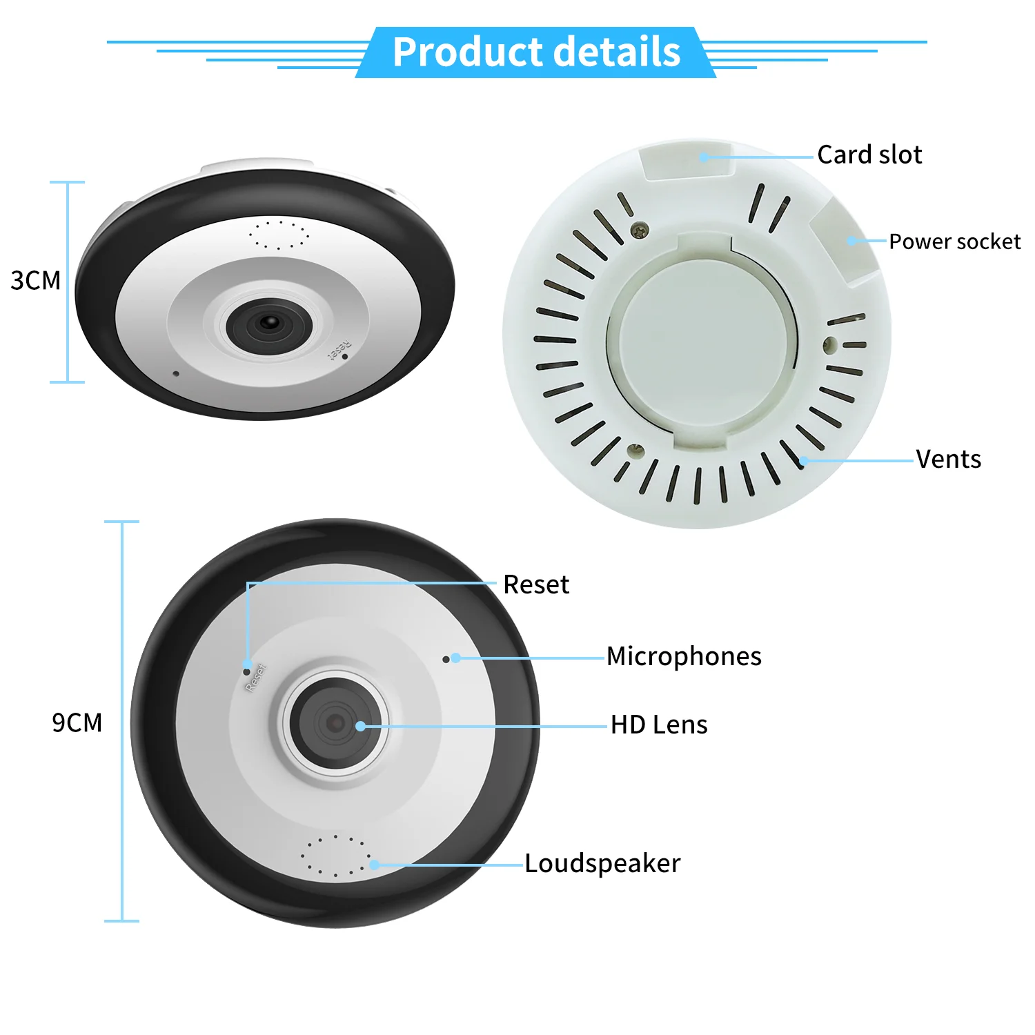 360 Degree Fisheye IP Camera for Home Security Surveillance