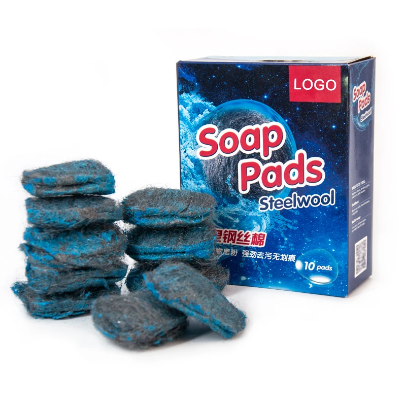 Steel Wool Soap Scrubber Steel Wool Pad For Cleaning And Polishing ...
