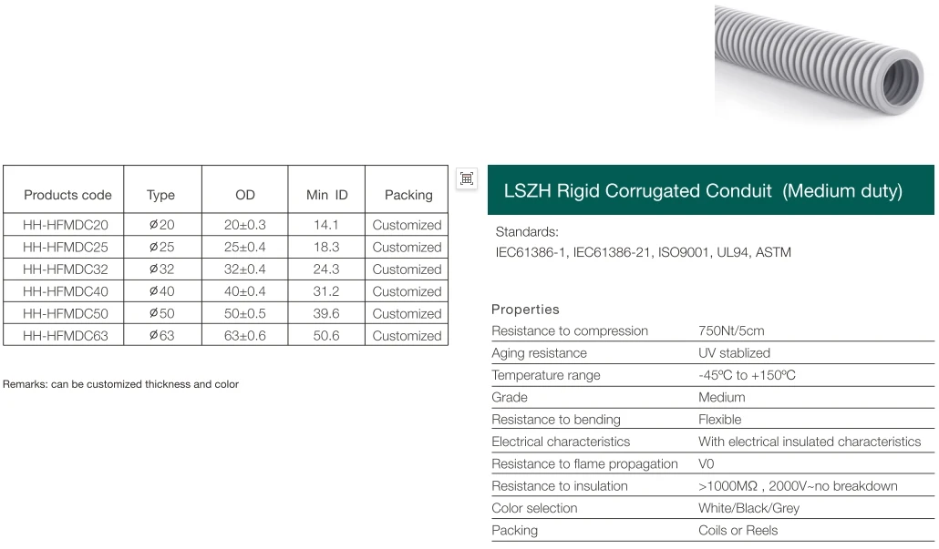 Ledes Electrical Cable Conduit Pipes Flexible Hose Pipe Hft Low Smoke ...