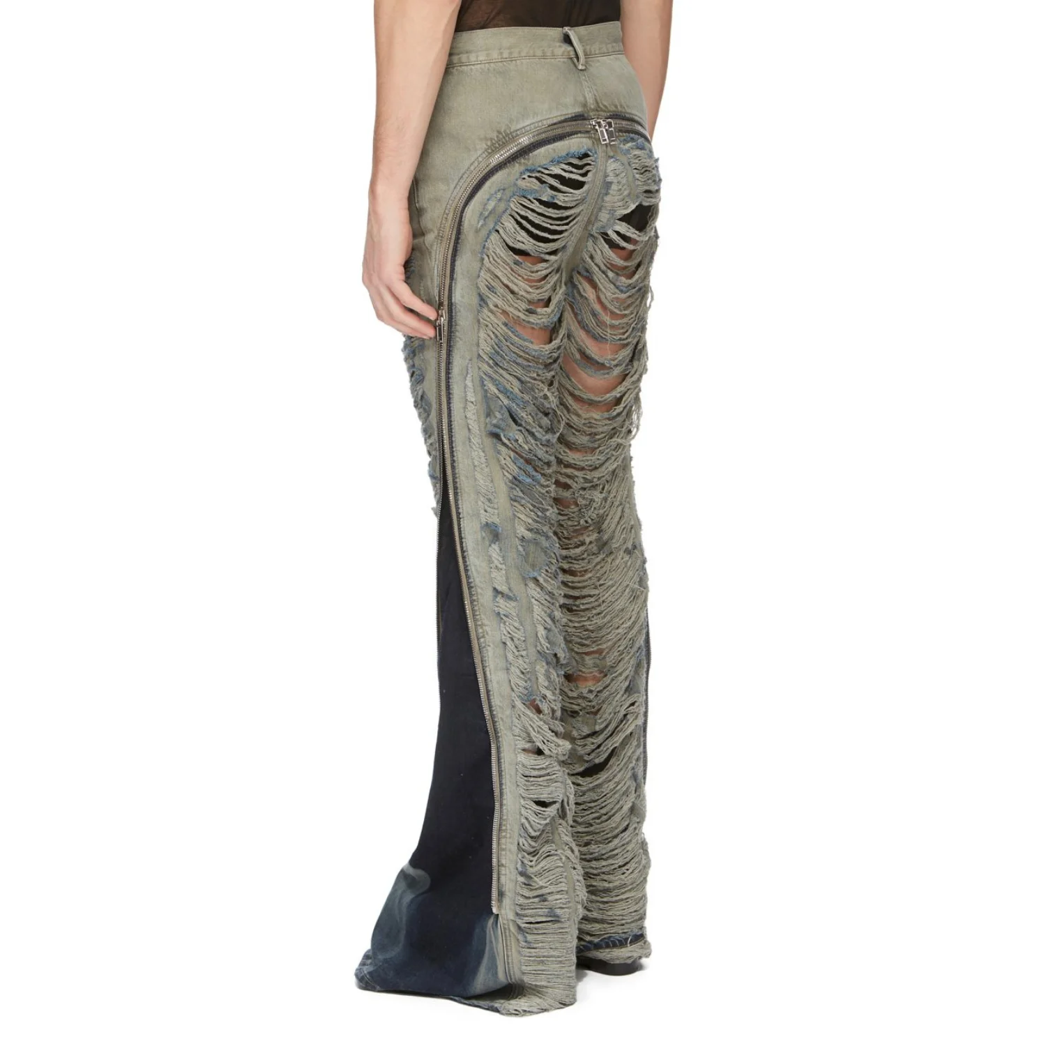 SENSE Customized Y2K Vintage Washed Heavy Distressed Stacked Flare Men ...