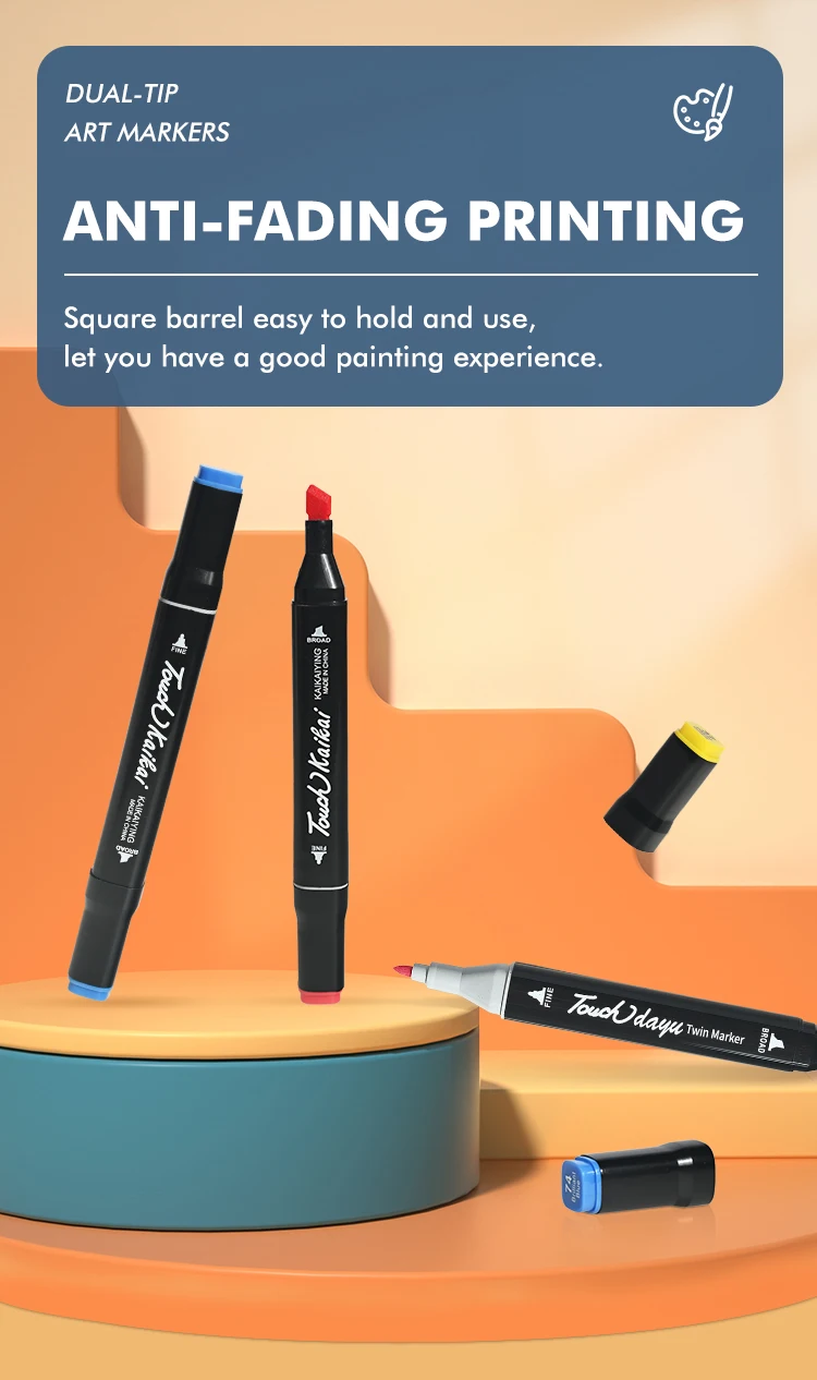 24~262 Colored Double Head Alcohol Marker Pen Set Dual Tip Brush ...