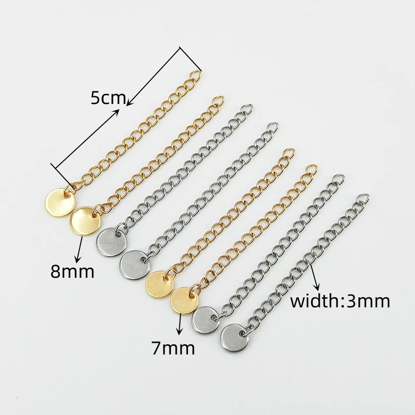 Gold Plated Stainless Steel Logo Extension Tail Link Extend Necklace ...