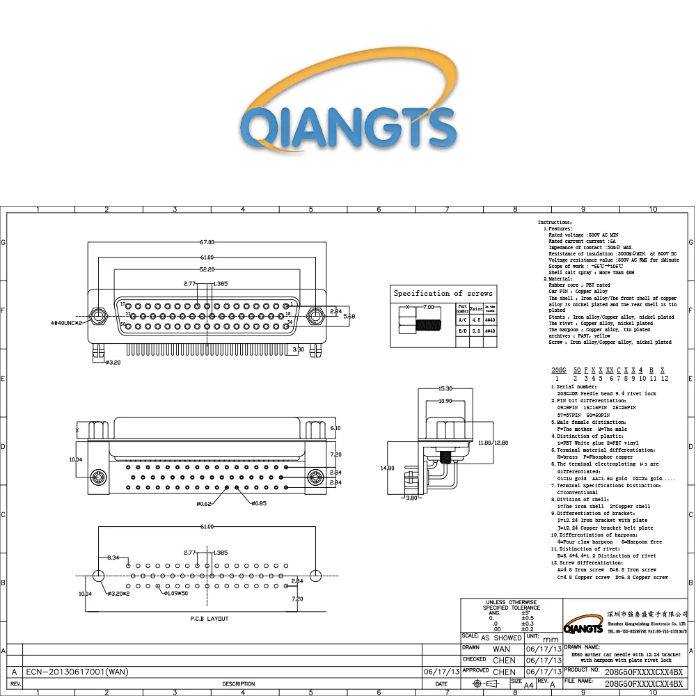 D Sub Dsub Connector 50 Pin Connector D Type Hdr High Current Female 90 ...