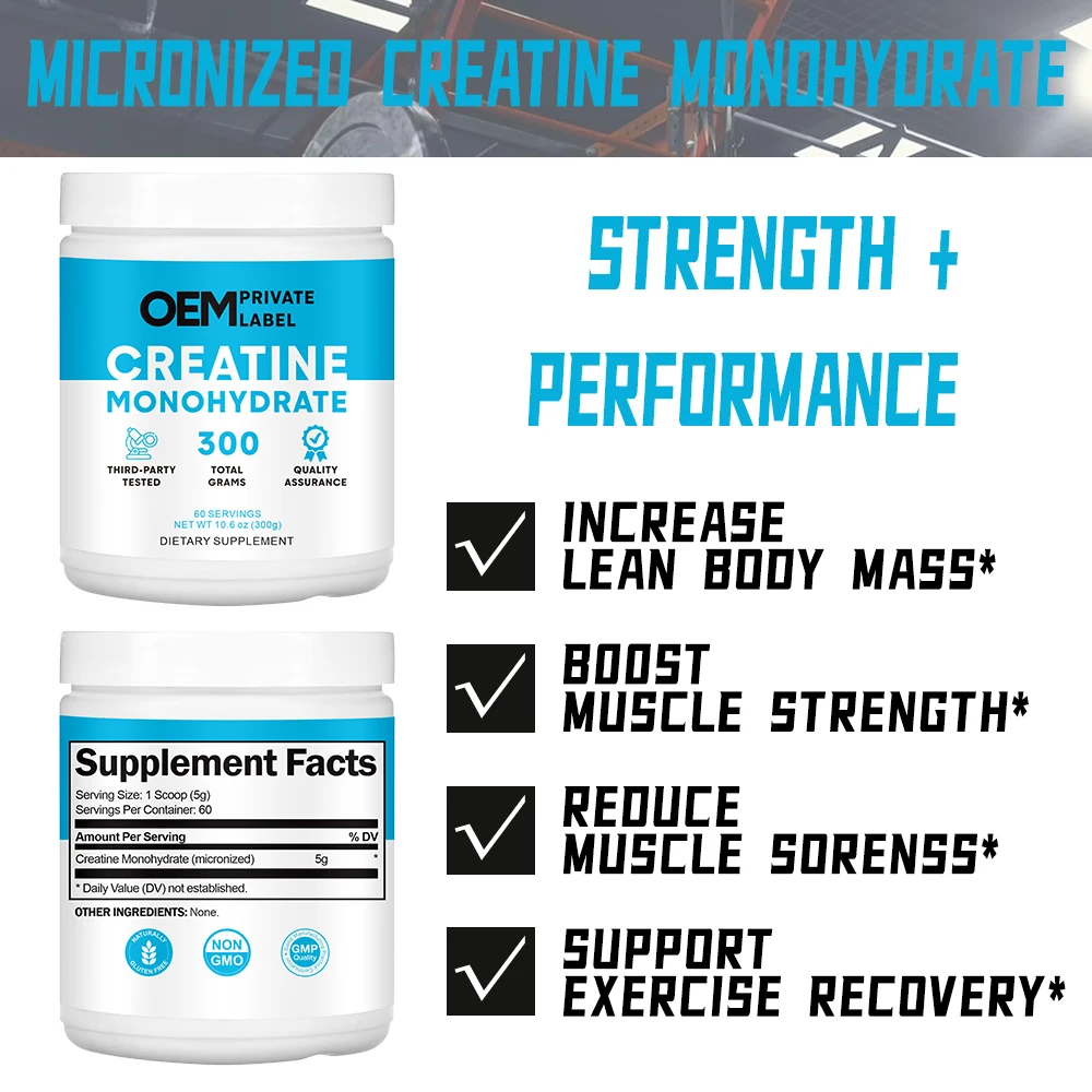 Private Label Creatine Monohydrate Powder - 99% Pure