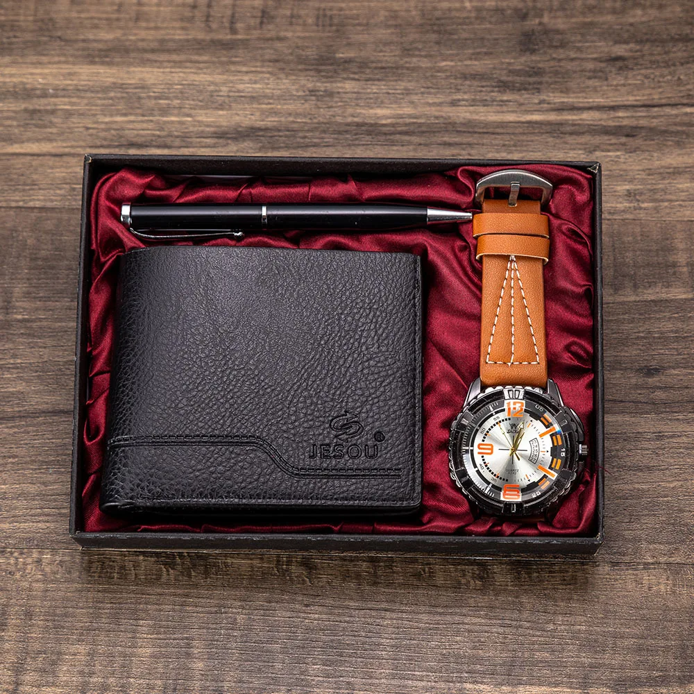 Men Watch Gift Set - Fashion & Luxury 3 Piece Ensemble