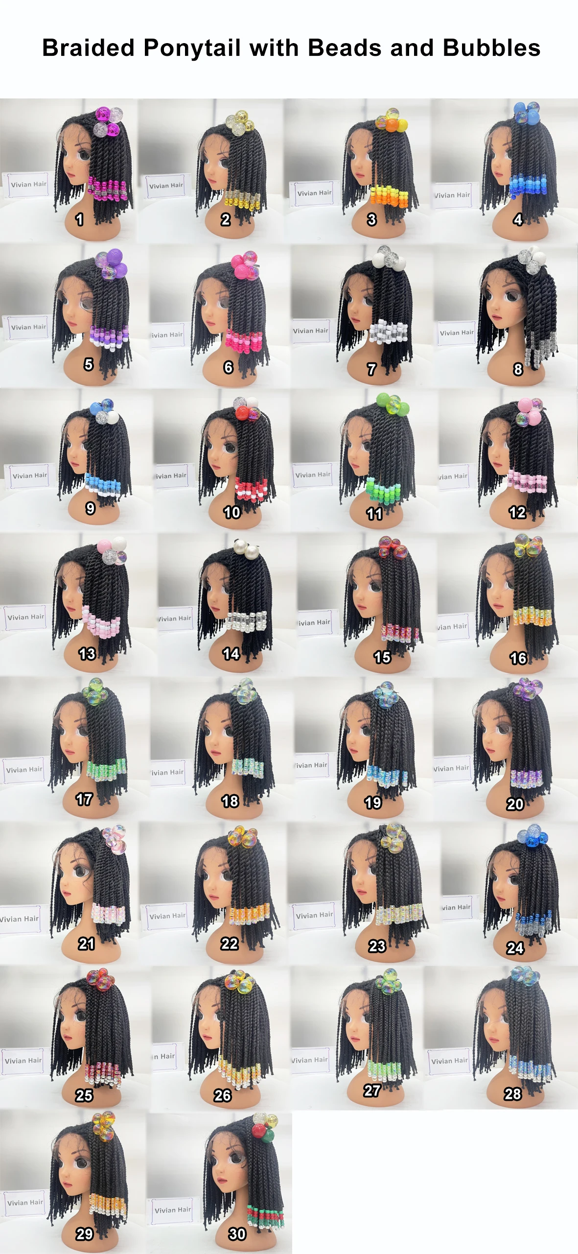 Vivian Kids Hair Ballies Extension with Bow and Beads