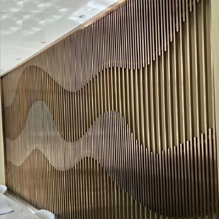 Italy 3D Decorative Metal Wave Wall Panels with Light