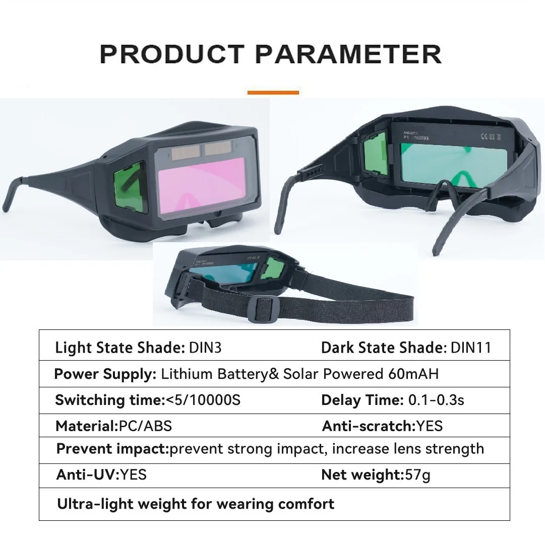 Argon Arc Welding Solar Glasses - Anti-Glare & Automatic Dimming