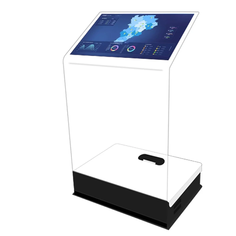 Multimedia Crystal Podium Transparent Touch Hovering Imaging Ethereal ...