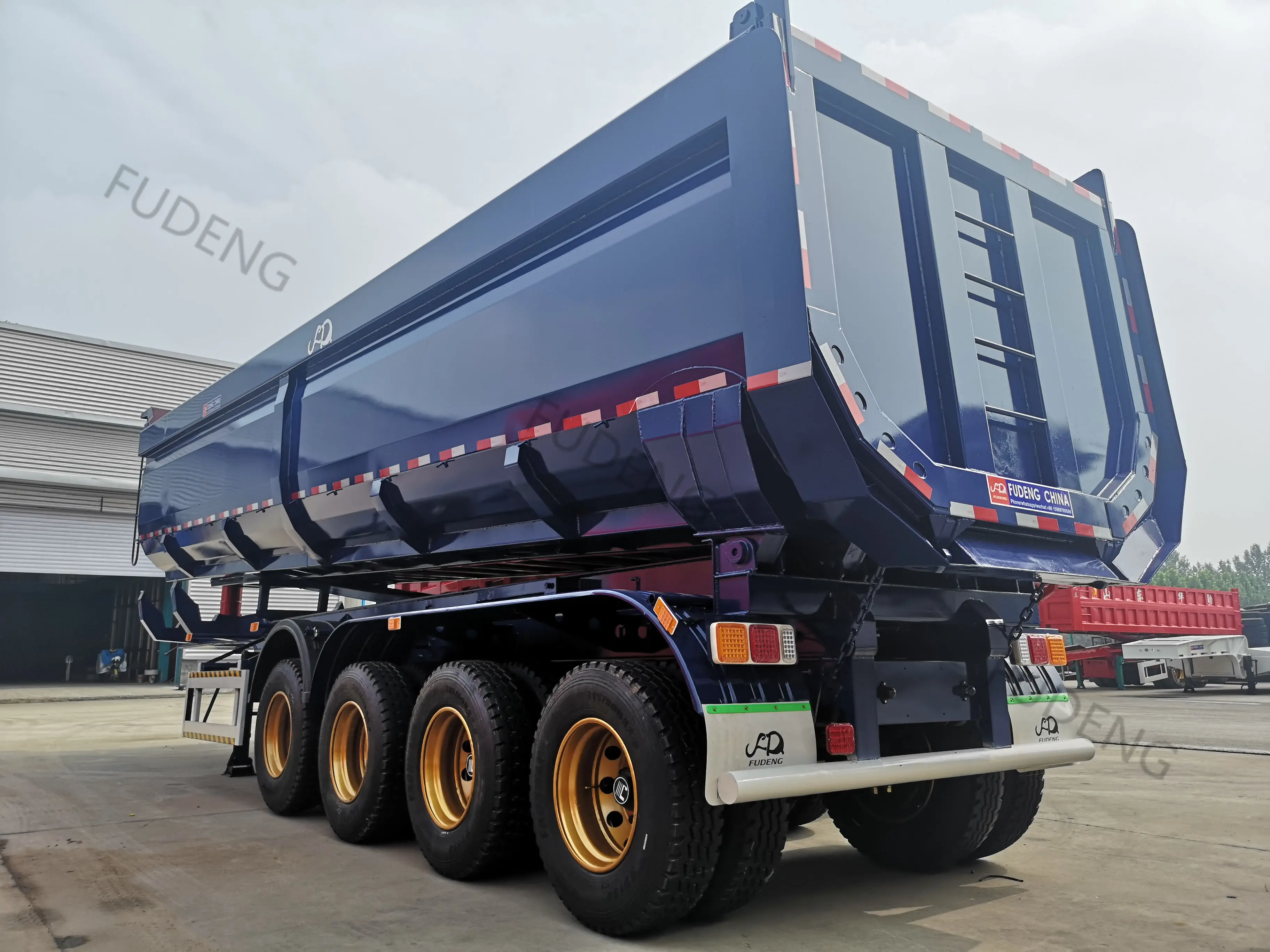 Brand New 20m3 Square Shape Tipper Truck Trailer 3axles Grain Transport ...