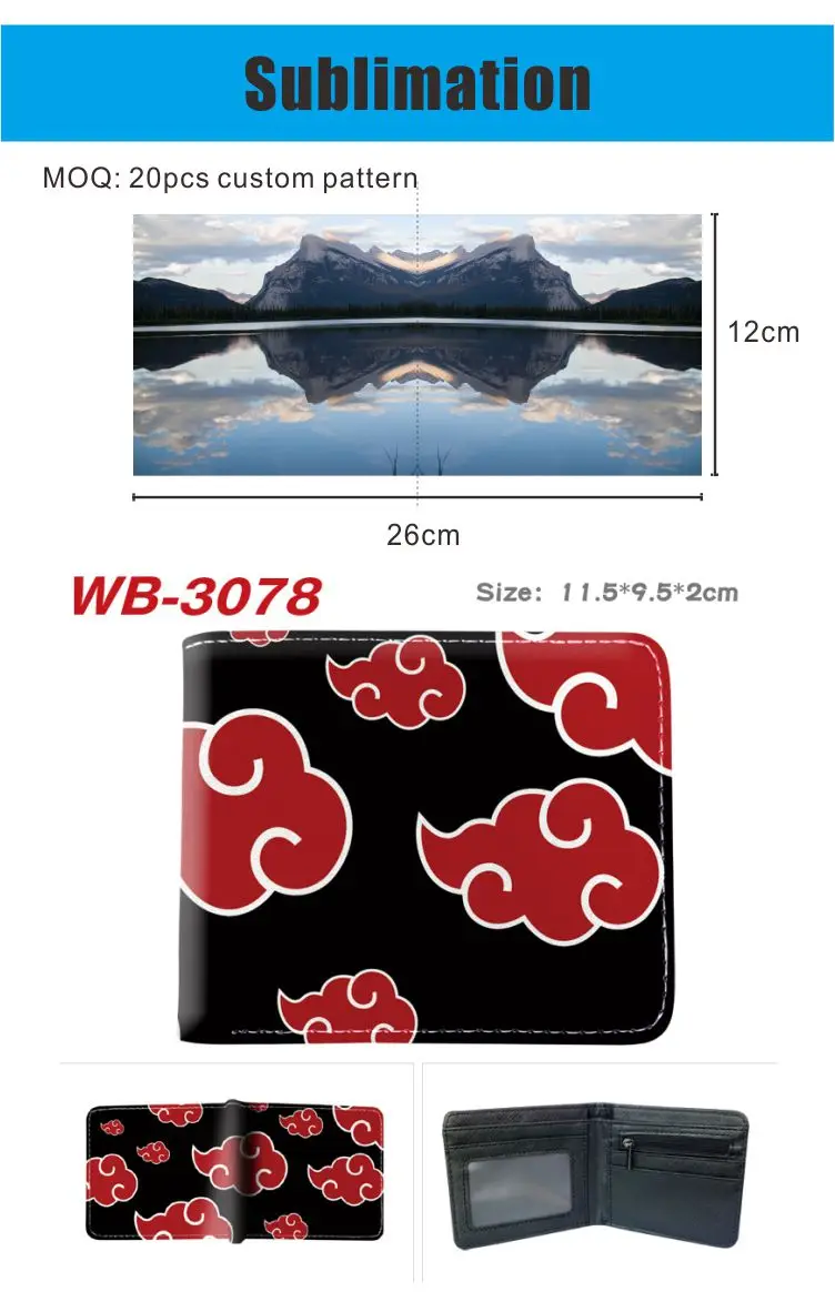 Anime New Red Cloud Uchiha Coin Purse Sasuke Haruno Hatake Kakashi ...