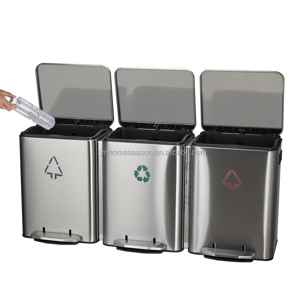 3 Compartment Recycling Bin - Eco-Friendly & Durable