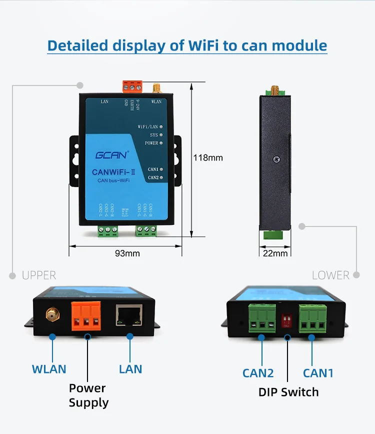 Wifi To Can Bus Data Signal Gateway Converter For Industrial Wifi ...