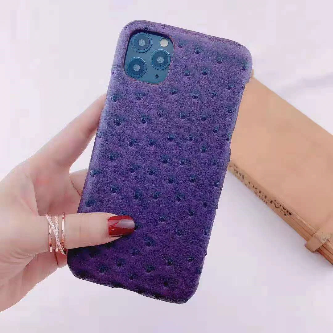 Oem Luxury Personalised Ostrich Leather Cell Phone Cases Cover For ...