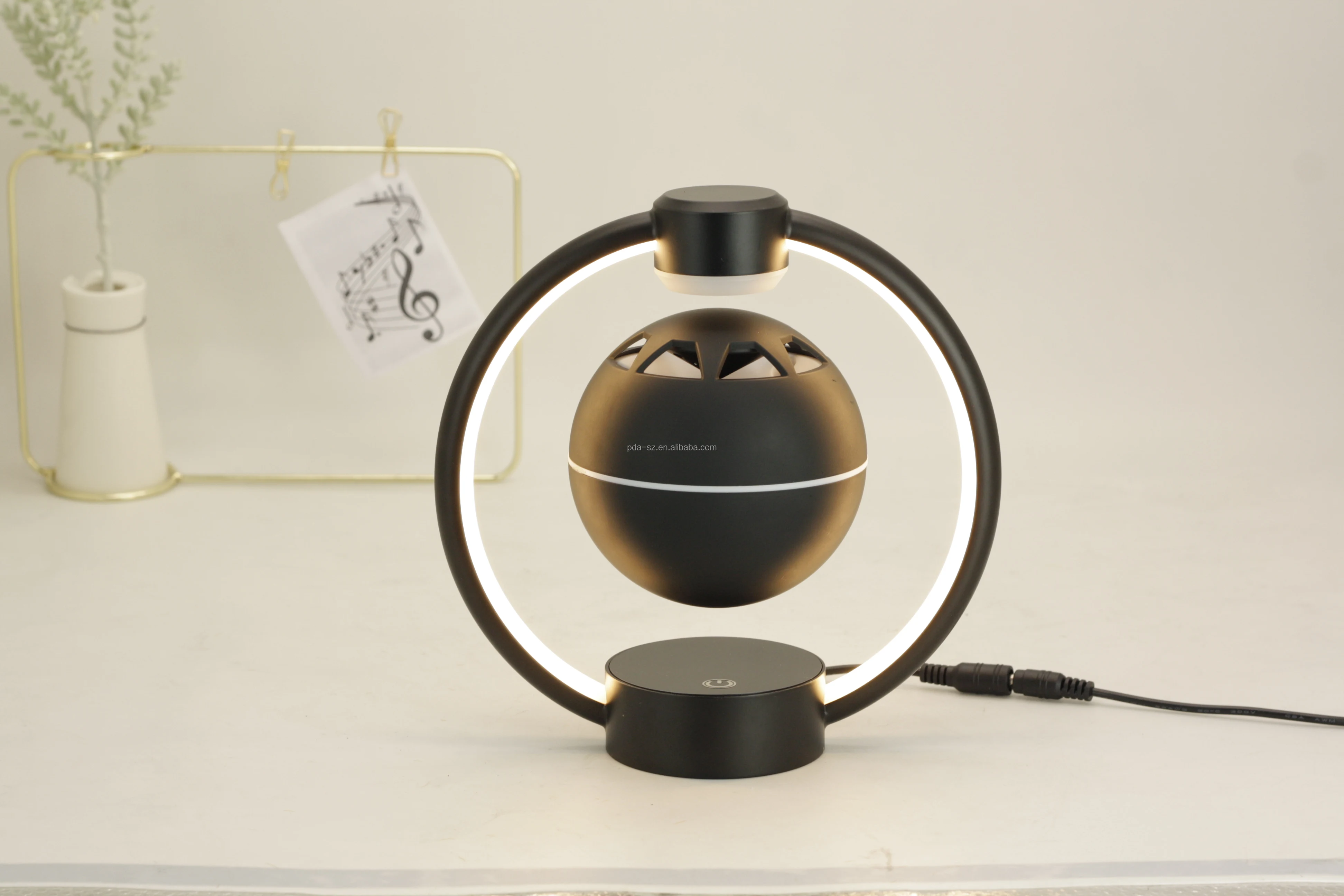 360 Rotating Magnetic Levitation Bluetooth Speaker with LED Light