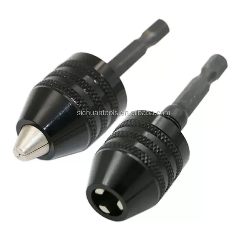 0.3-6.5mm Mini Keyless Drill Chuck 6.35mm 1/4" Hex Shank Quick Change ...