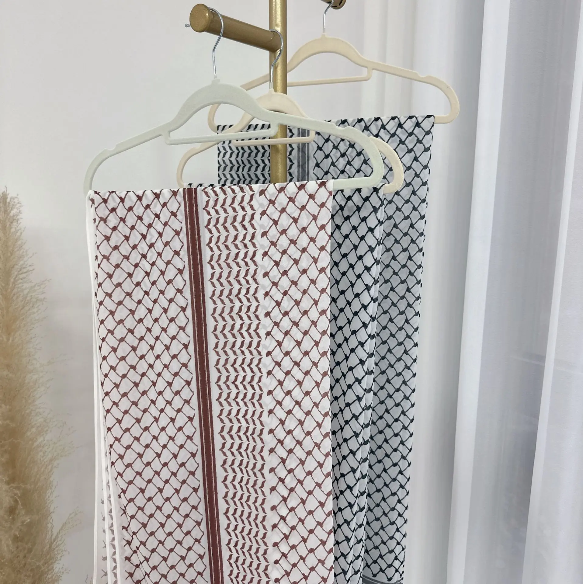 Jingtai Islamic Shailah Brown Keffiyeh Hijab Muslim Scarf