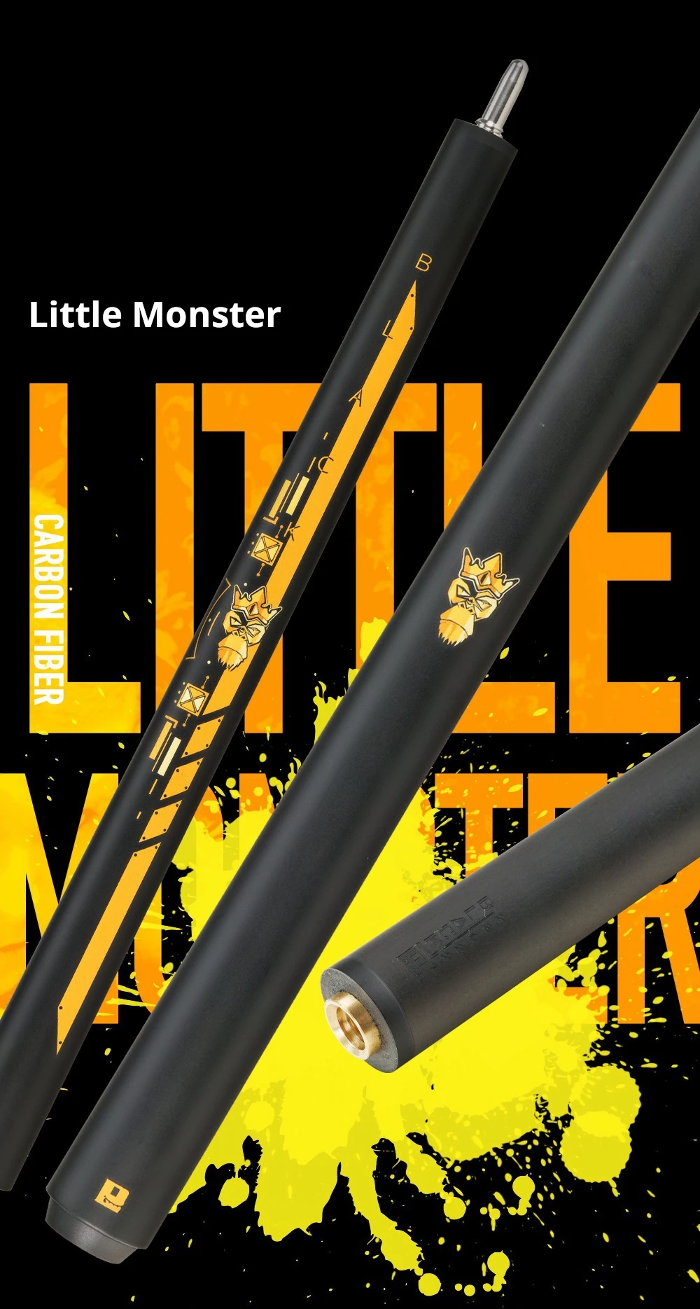 Little Monster Black Technology Carbon Fiber Pool Cue Three-section ...